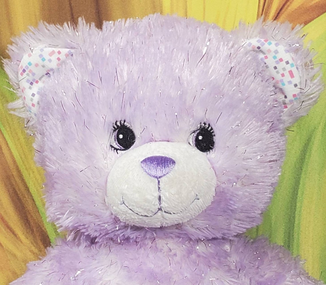 16" Build a Bear Icarly Sparkly Purple Plush BABW Stuffed Disney Teddy ...