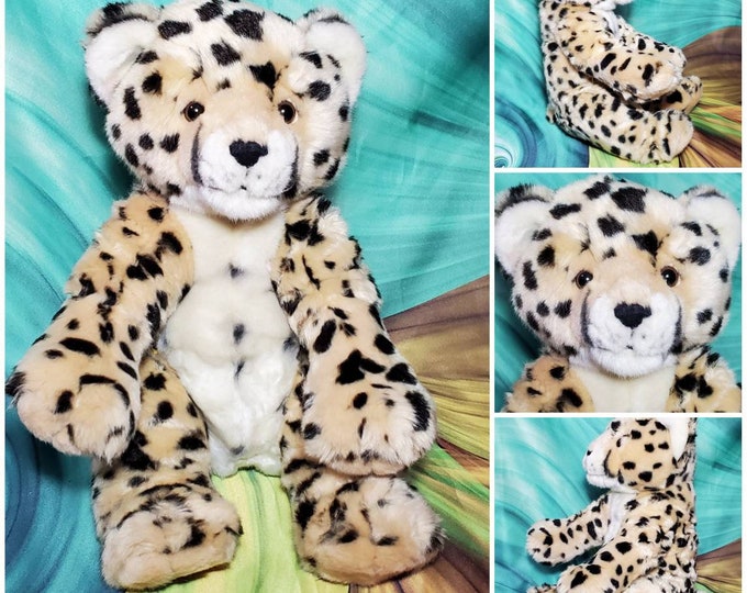 Build A Bear Leopard Cheetah Plush Cat WWF 15" Unstuffed Plush BABW ...