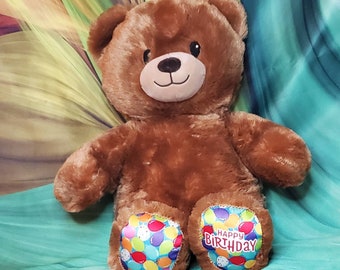 16 Build A Bear Happy Birthday Bear Plush Balloon Feet BABW Stuffed Teddy Etsy UK