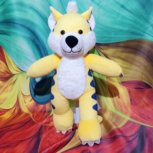 Build a Bear Yellow Sabertooth Tiger Cat 16" Stuffed Plush Silver Teeth ...