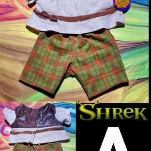 Build-a-bear Shrek DONKEY Costume Outfit Jumper W/ Hat Teddy Clothes ...