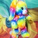 16" Build a Bear Rainbow Bunny Rabbit Flower Power Hippie Stuffed Plush ...