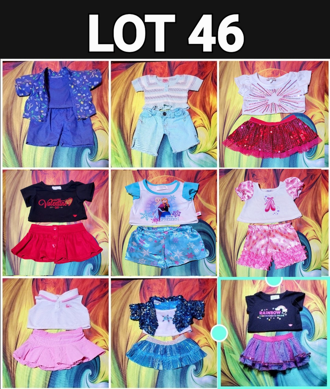 Build A Bear Outfit Shirt Skirt Shorts Denim Tulle Teddy Bear Costumes ...
