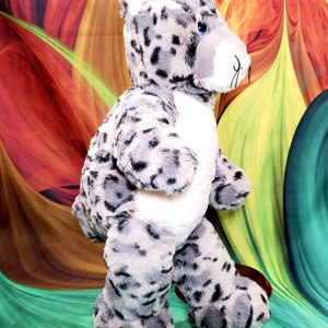 16" Build A Bear Gray Snow Leopard Cat Winter Plush BABW Stuffed Animal ...