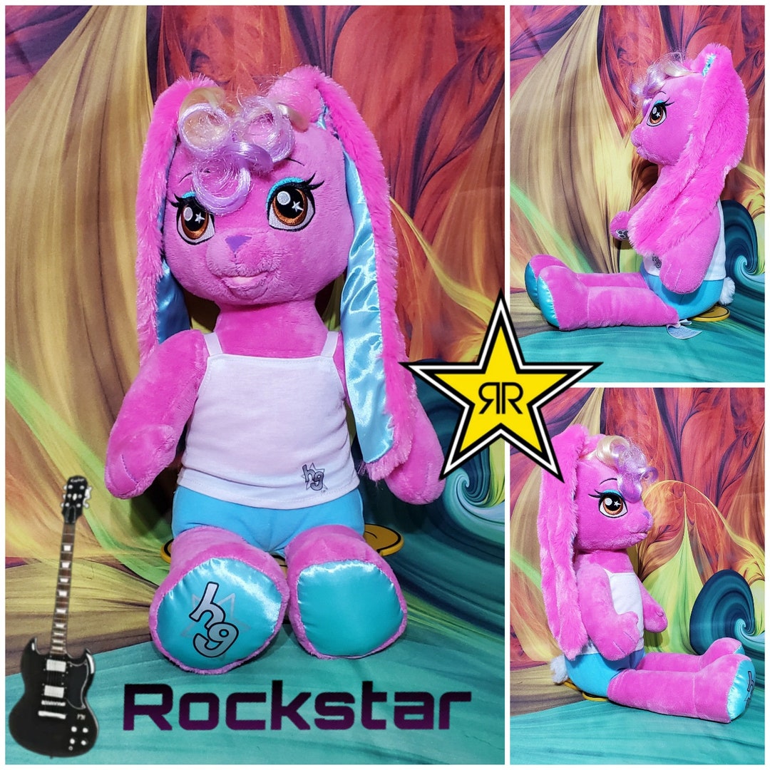 Build A Bear Honey Girls Risa Pink Bunny Rabbit Rock Star BABW HG Plush ...