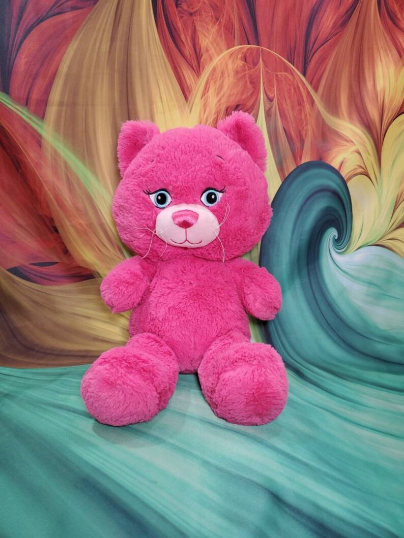 19 Build a Bear Big Head Cat Razzy Berry Neon Pink Plush - Etsy