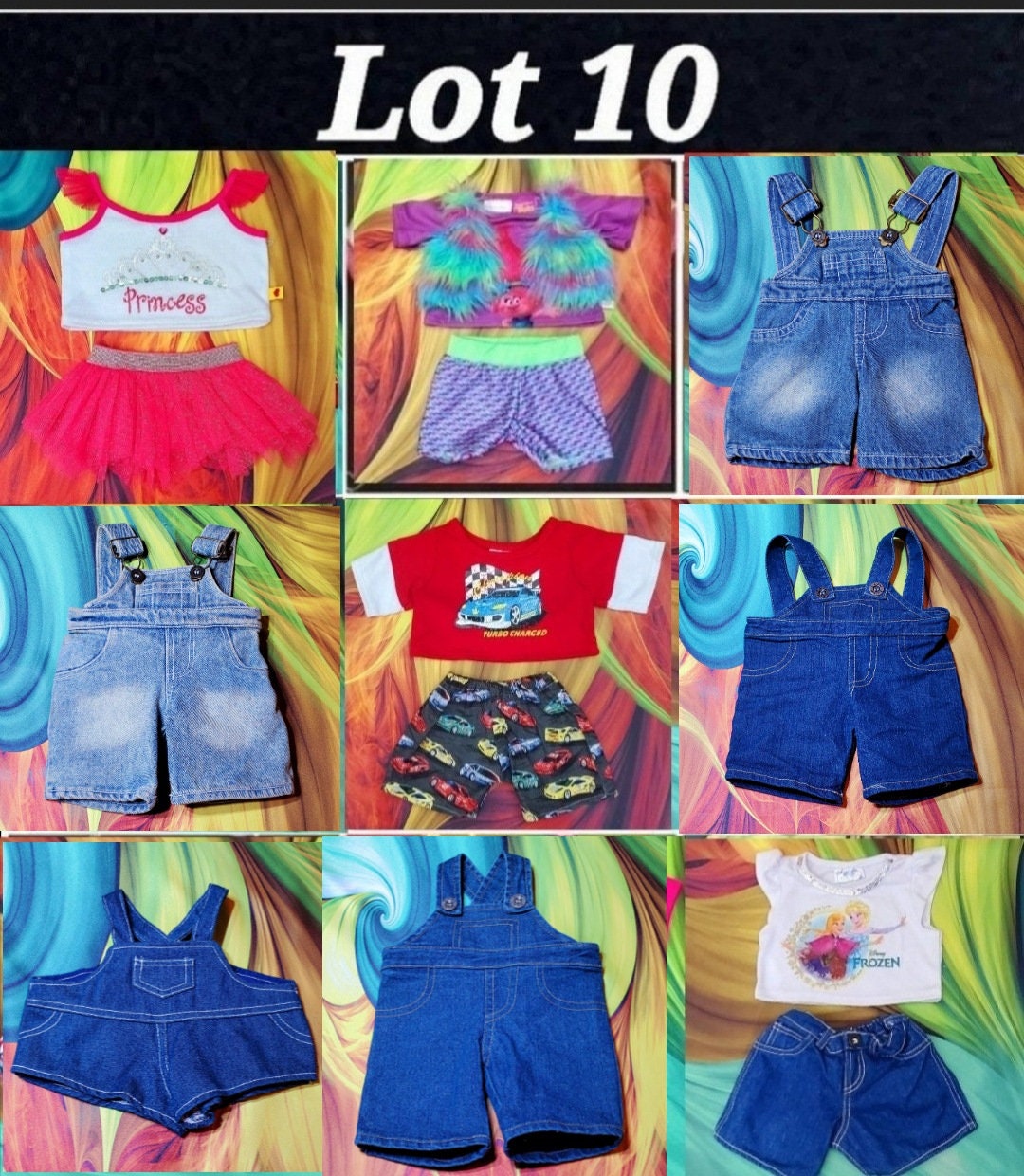 Build A Bear Coveralls Overalls Jumper Outfit Teddy Clothes Rompers Lot ...