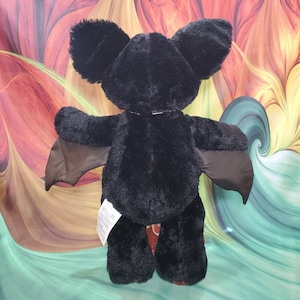 Build A Bear 2015 Black Bat Red Ears Halloween Plush Glows in the Dark ...