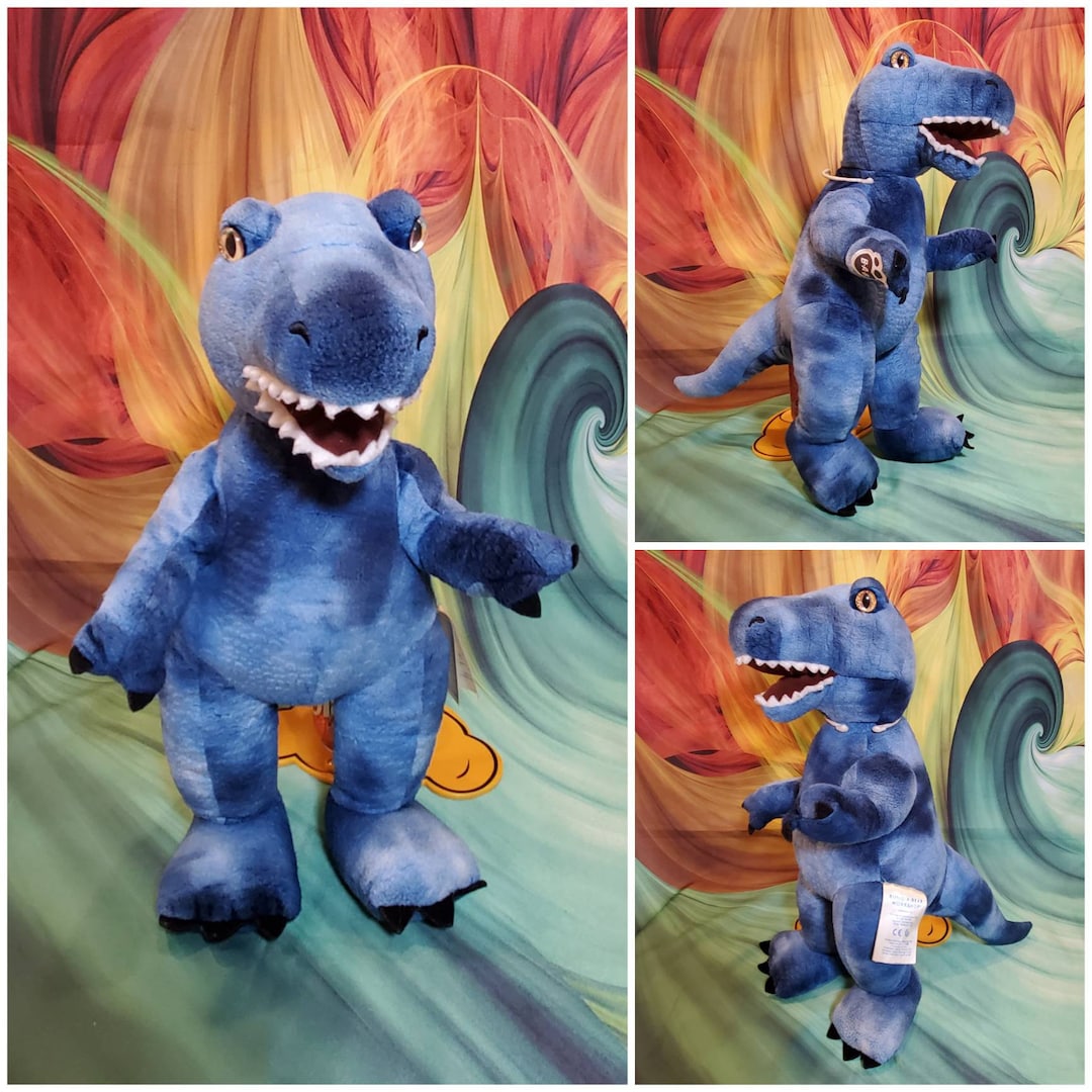 19" Build A Bear Blue T-rex Dinosaur Plush Carnivore Stuffed Dino BABW ...