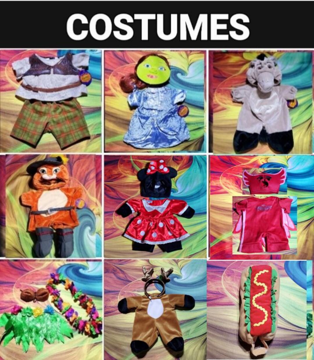 Build-a-bear Shrek DONKEY Costume Outfit Jumper W/ Hat Teddy Clothes ...