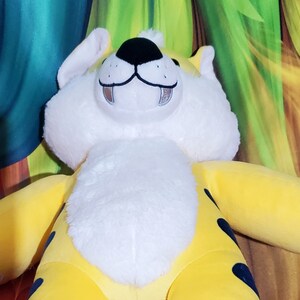 Build a Bear Yellow Sabertooth Tiger Cat 16" Stuffed Plush Silver Teeth ...