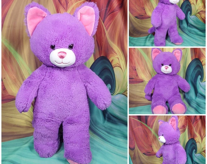 16 Build A Bear Purple Cat Plush Pink Stuffed Kitty Soft | Etsy