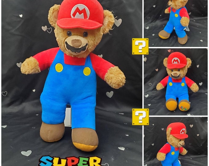 18" Build A Bear Super Mario Plush BABW Nintendo Workshop Stuffed Plush ...