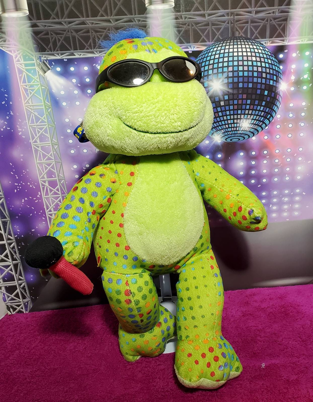 Build a Bear Rocker Frog Green Spotted Blue Mohawk Polka Dots - Etsy