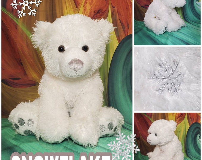 Build A Bear Polar Bear Artic Winter Snowflake Silver Sparkle - Etsy