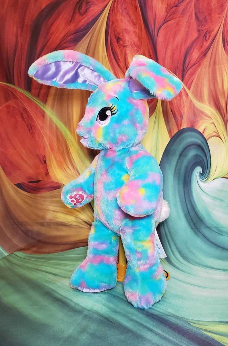 Build A Bear Bunny Rabbit Color Burst Stuffed BABW Easter Egg | Etsy