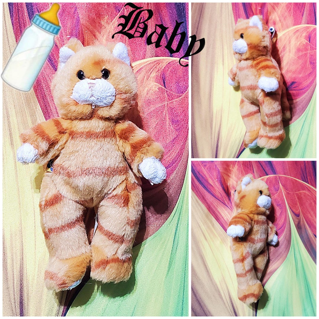 RARE Build A Bear SMALL Tabby Cat Kitten Lil Furry Friend Little Mini 8 ...