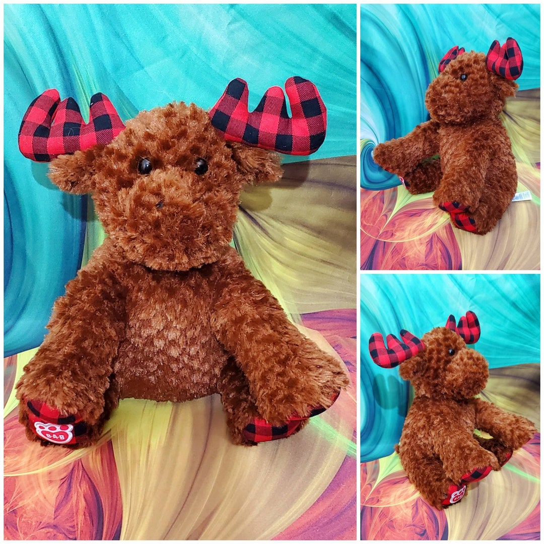 Build A Bear Winter Wishes 2021 Moose Buffalo Plaid Horns 15" Stuffed ...