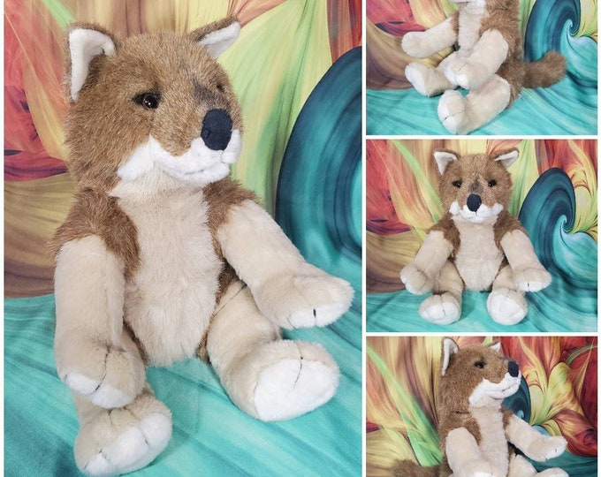 RARE Build A Bear Coyote Plush Brown Stuffed BAB Retired 2008 Dog Wolf ...