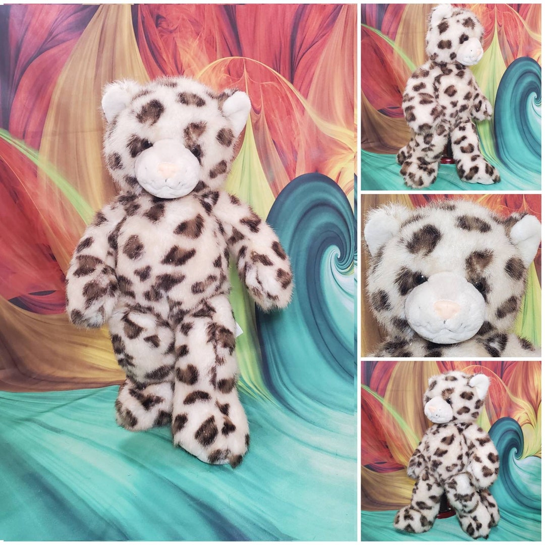 16" Build-a-bear Workshop Sparkly Snow Leopard Cat Plush Stuffed Animal ...
