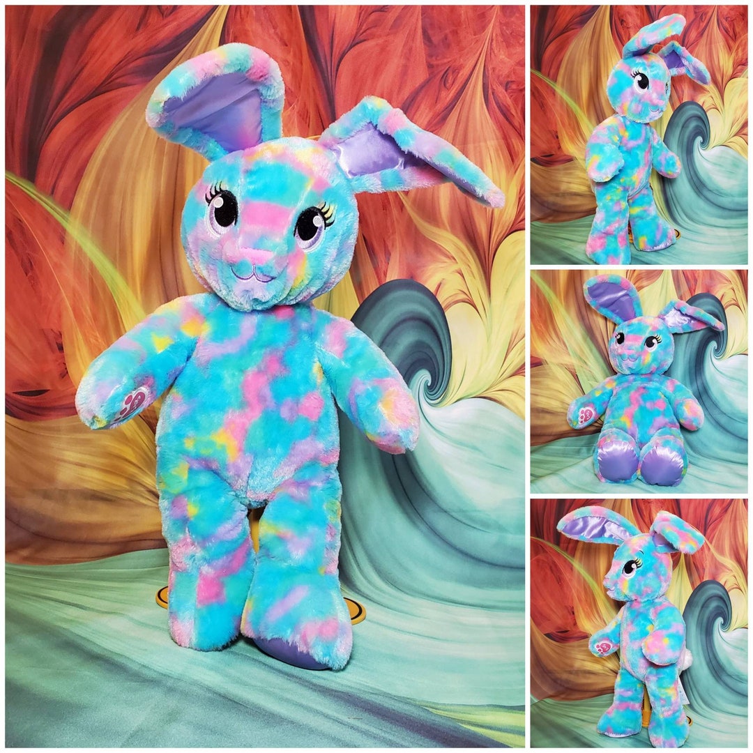 Build A Bear Bunny Rabbit Color Burst Stuffed BABW Easter Egg Tye Dye ...