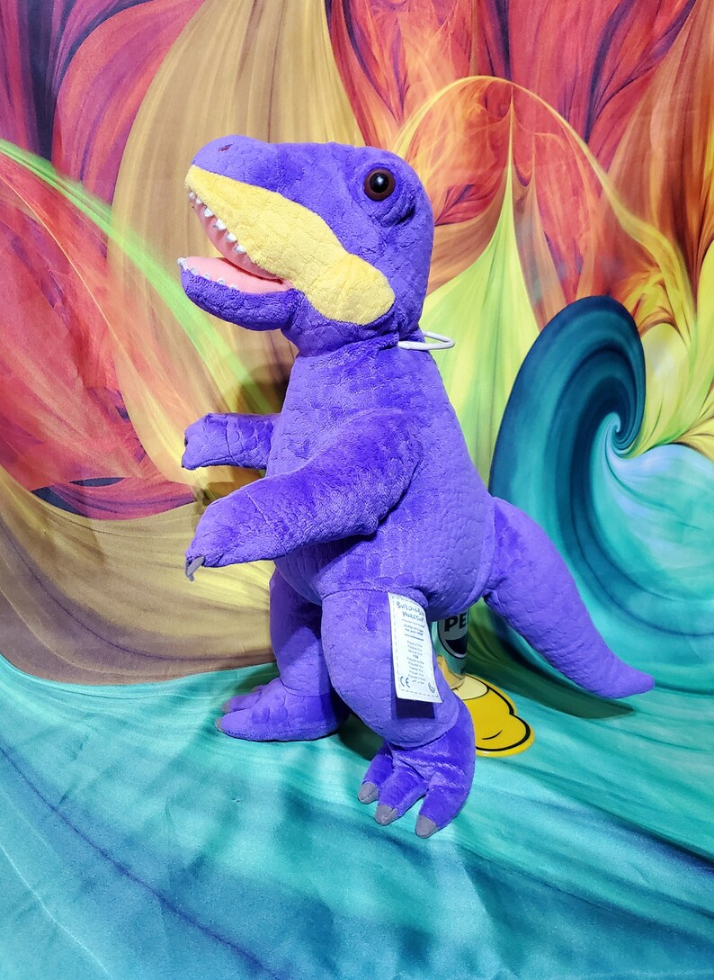 Build A Bear T-rex Dinosaur 18" Stuffed Purple Plush Tyrannosaurus Rex ...