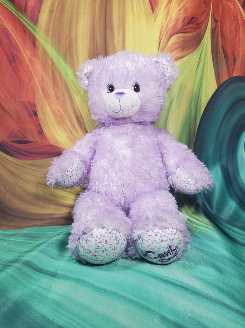 16" Build a Bear Icarly Sparkly Purple Plush BABW Stuffed Disney Teddy ...