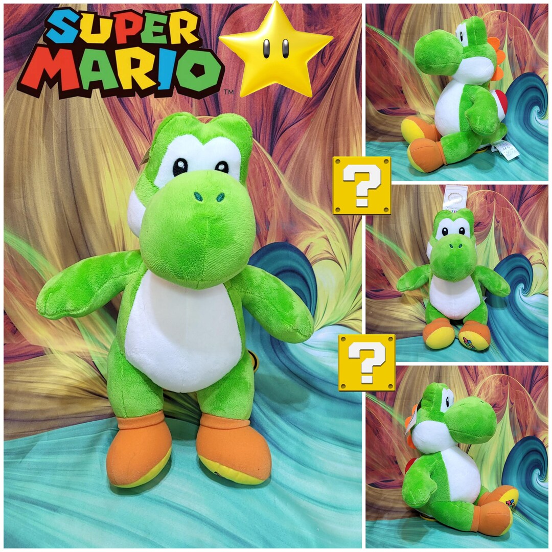NEW Build-a-bear Green Yoshi 17" Plush Nintendo Super Mario Stuffed or ...