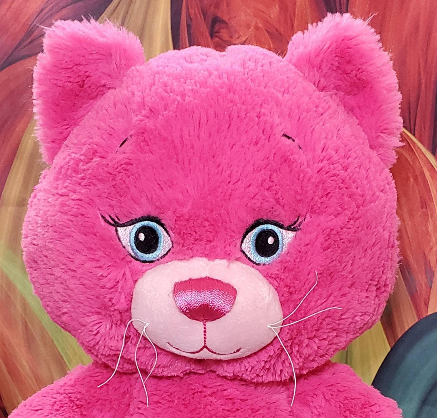 19" Build a Bear Big Head Cat Razzy Berry Neon Pink Plush Stuffed ...