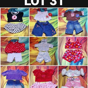 Build A Bear 2 Pc Outfit Shirt Skirt Shorts Denim Tulle Girls Boys ...