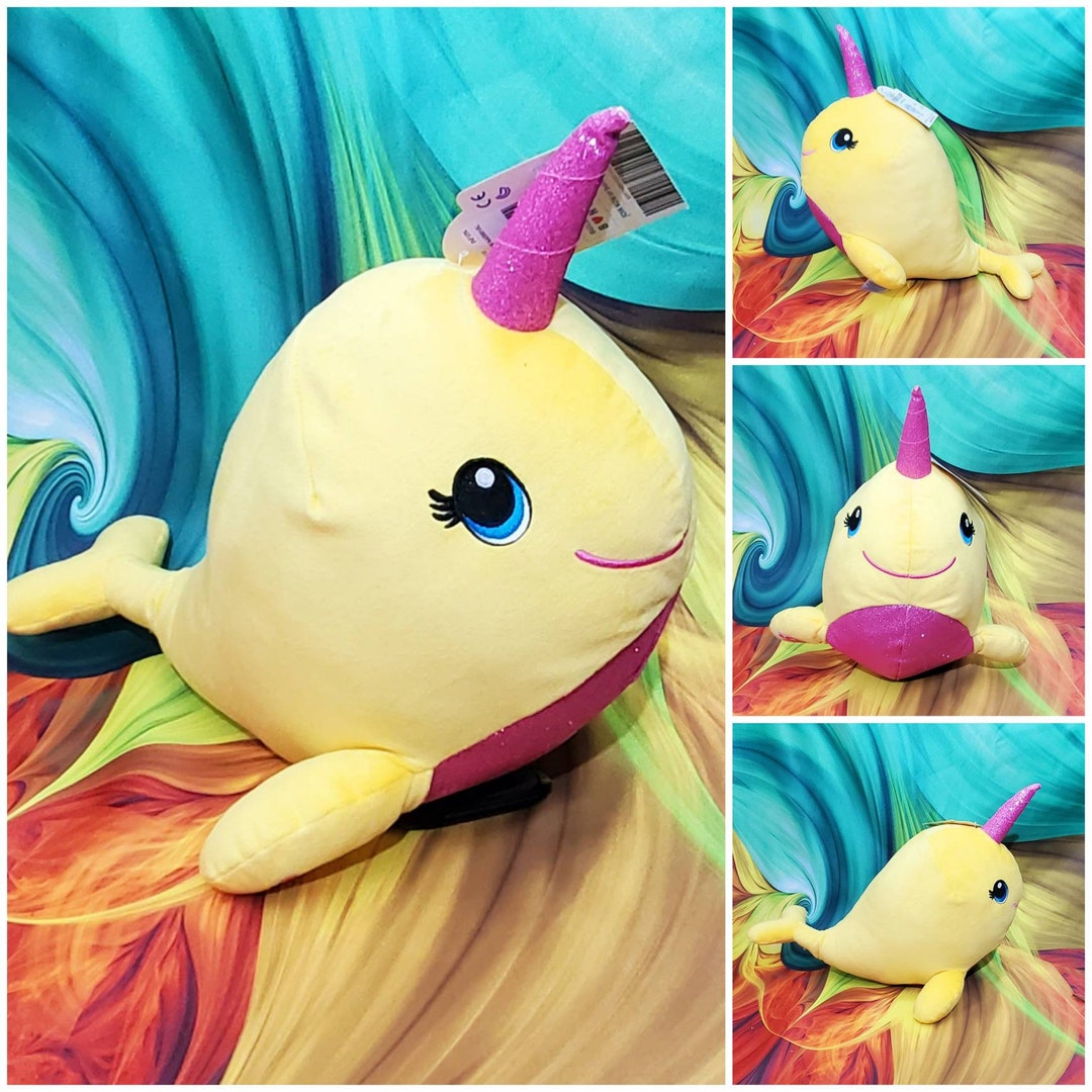 Build A Bear NARWHAL Yellow Sparkle Fish Whale Unicorn of the Sea 17 ...