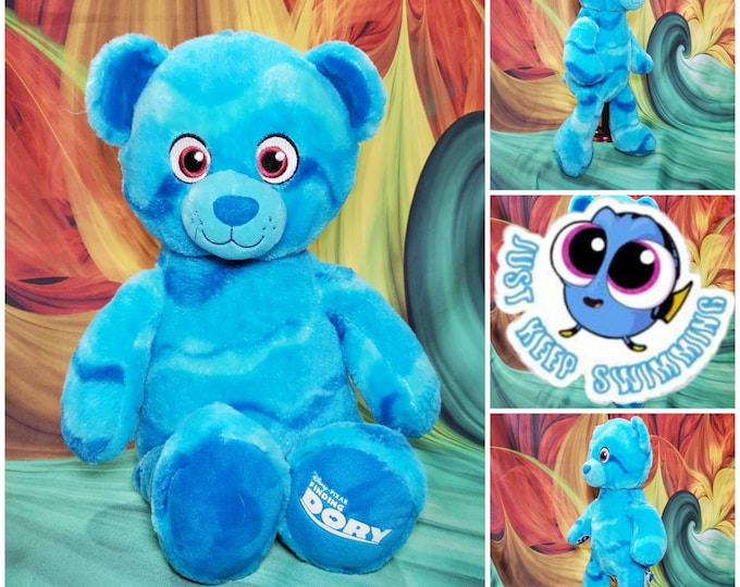 Build A Bear Disney Finding Dory Teddy Bear Blue Ocean Plush - Etsy