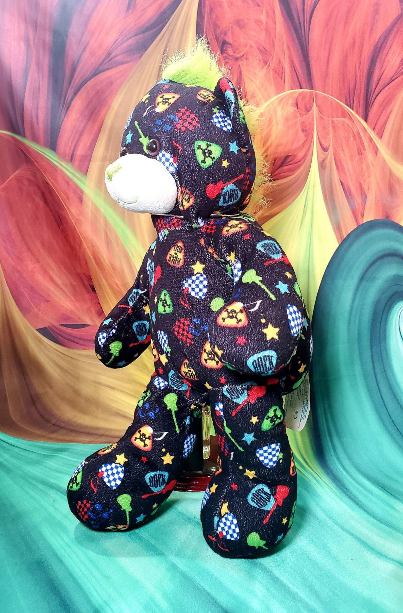 16 Build A Bear Rocker MP3 Teddy Black Plush Green Etsy 16 Build A Bear Rocker MP3 Teddy Black Plush Green Etsy