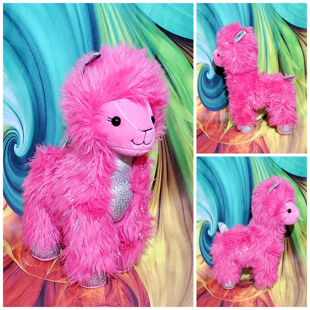 12' Build A Bear Pink Sparkle LLAMA Stuffed Baby Plush Mini Smallfry ...