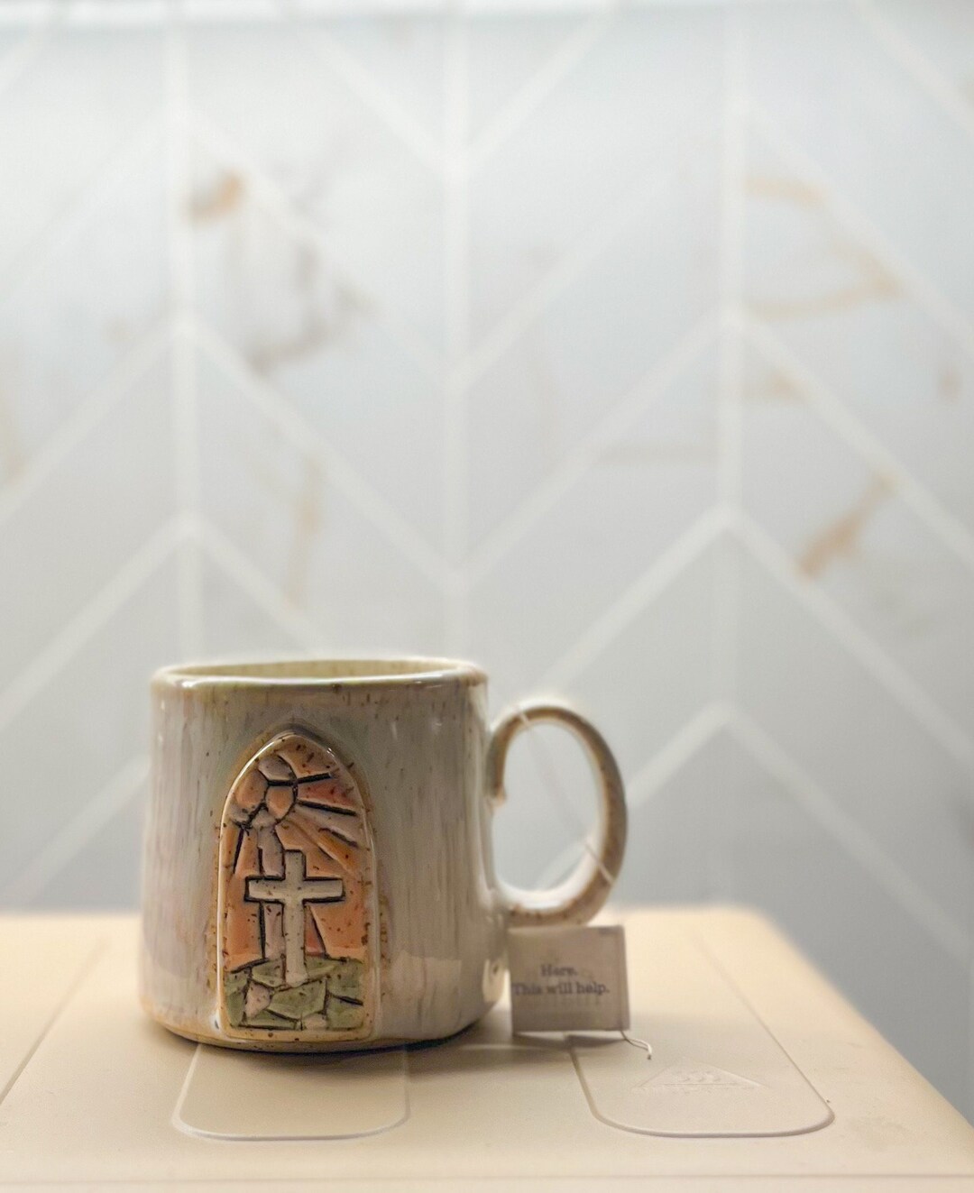 Handmade Faith Ceramic Mug, blessed, MADE-TO-ORDER, Christian Ceramic ...