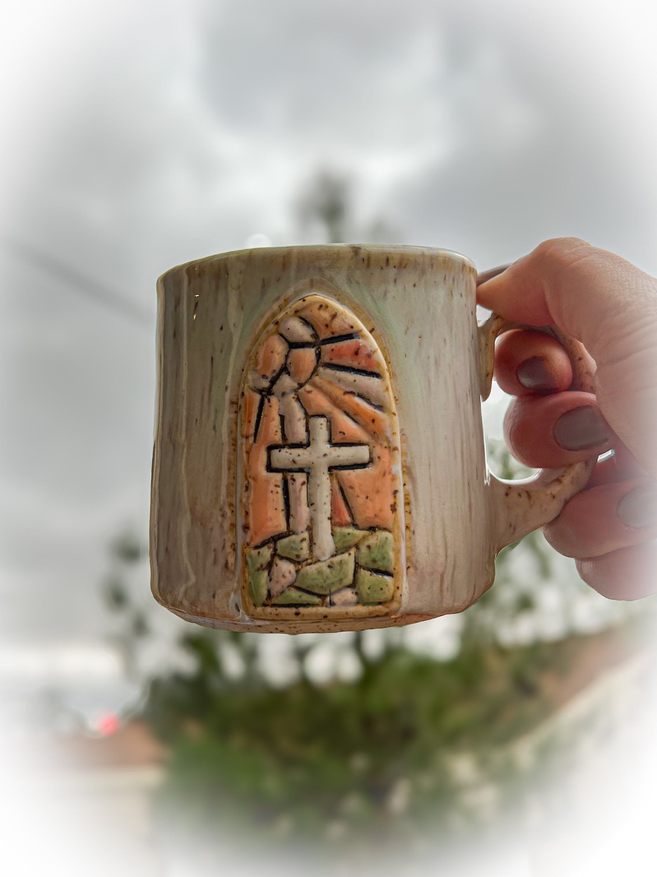Handmade Faith Ceramic Mug, “blessed”, MADE-TO-ORDER, Christian Ceramic ...