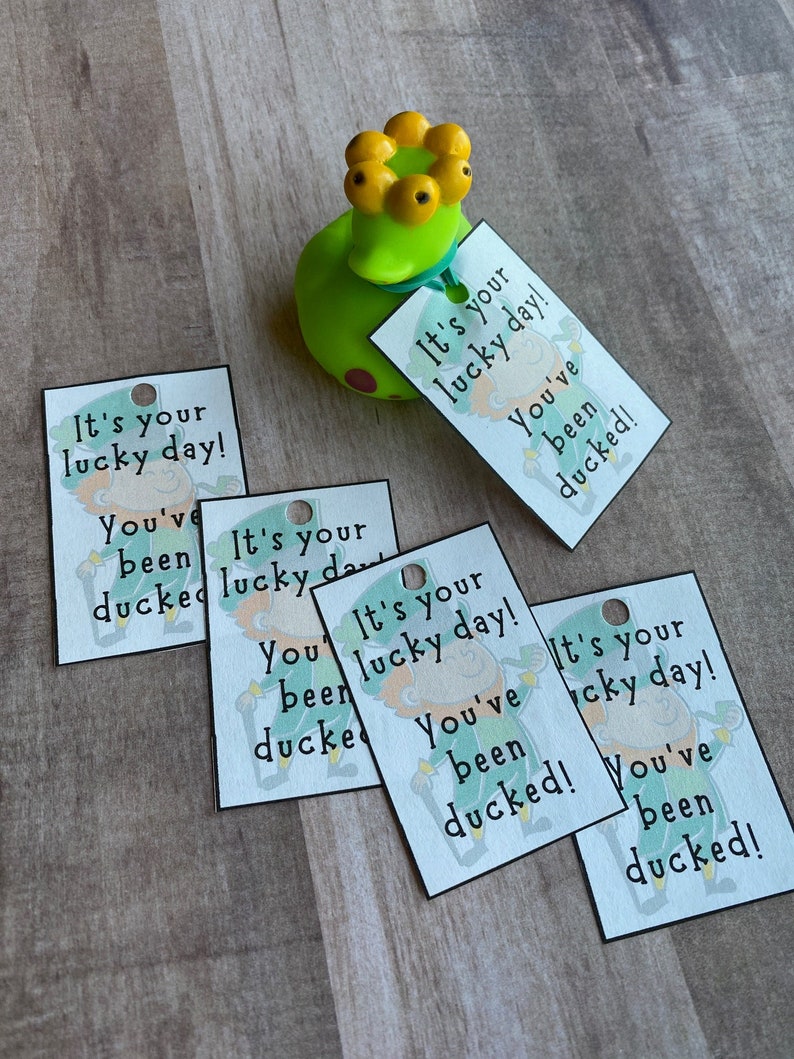 Printable St. Patrick's Day Duck Duck Tag for Rubber Ducks - Etsy