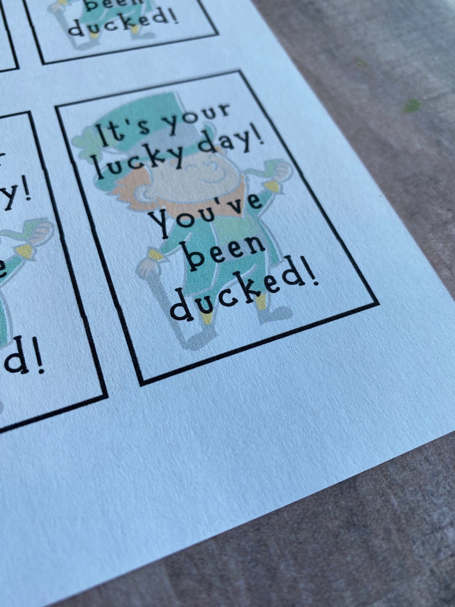 Printable St. Patrick's Day Duck Duck Tag for Rubber Ducks - Etsy