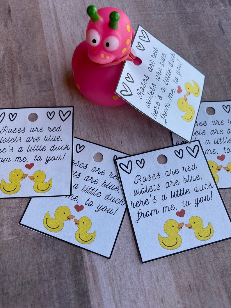 Printable Valentines Duck Duck Tag for Rubber Ducks - Etsy
