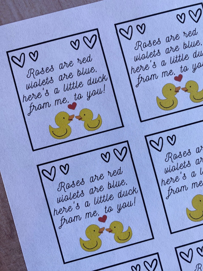 Printable Valentines Duck Duck Tag for Rubber Ducks - Etsy