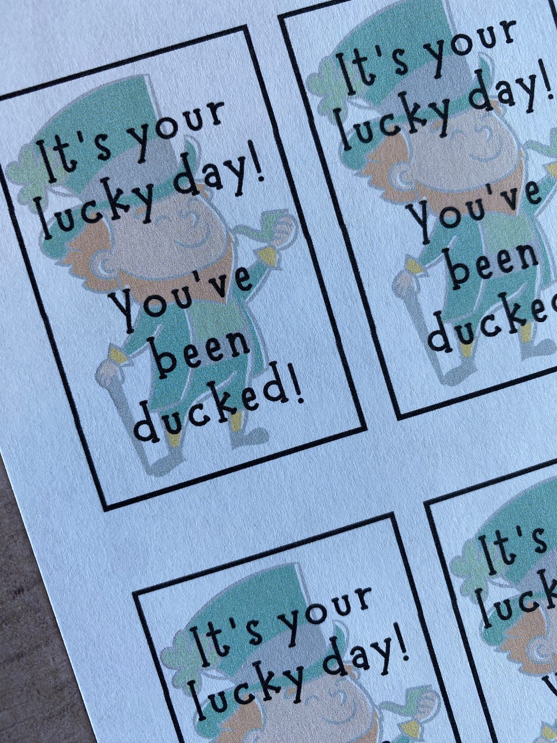 Printable St. Patrick's Day Duck Duck Tag for Rubber Ducks - Etsy