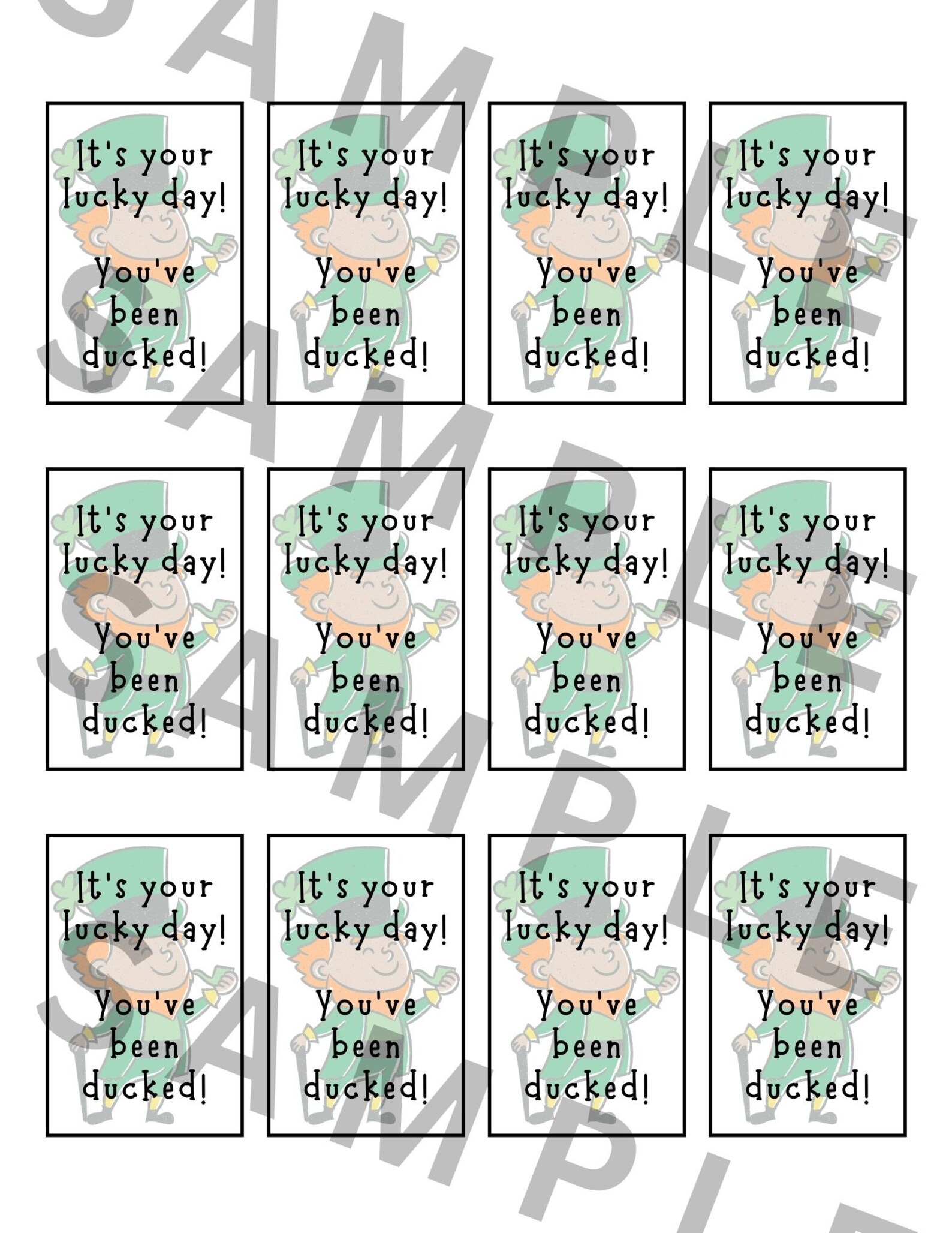 Printable St. Patrick's Day Duck Duck Tag for Rubber Ducks - Etsy