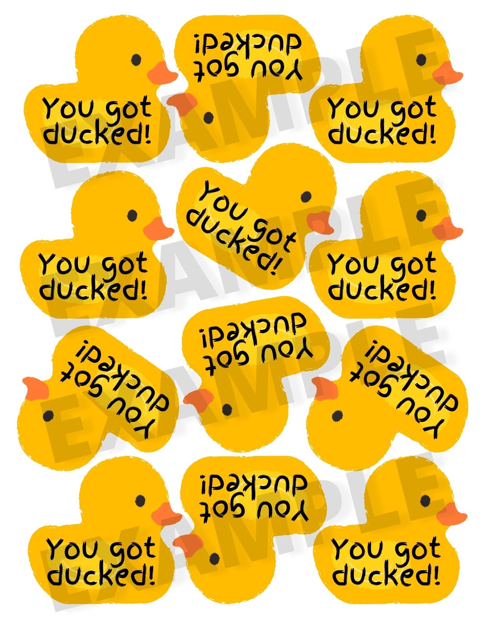 Printable Duck Duck Tag for Rubber Ducks - Etsy