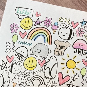Printable Doodle Activity Sheet - Etsy