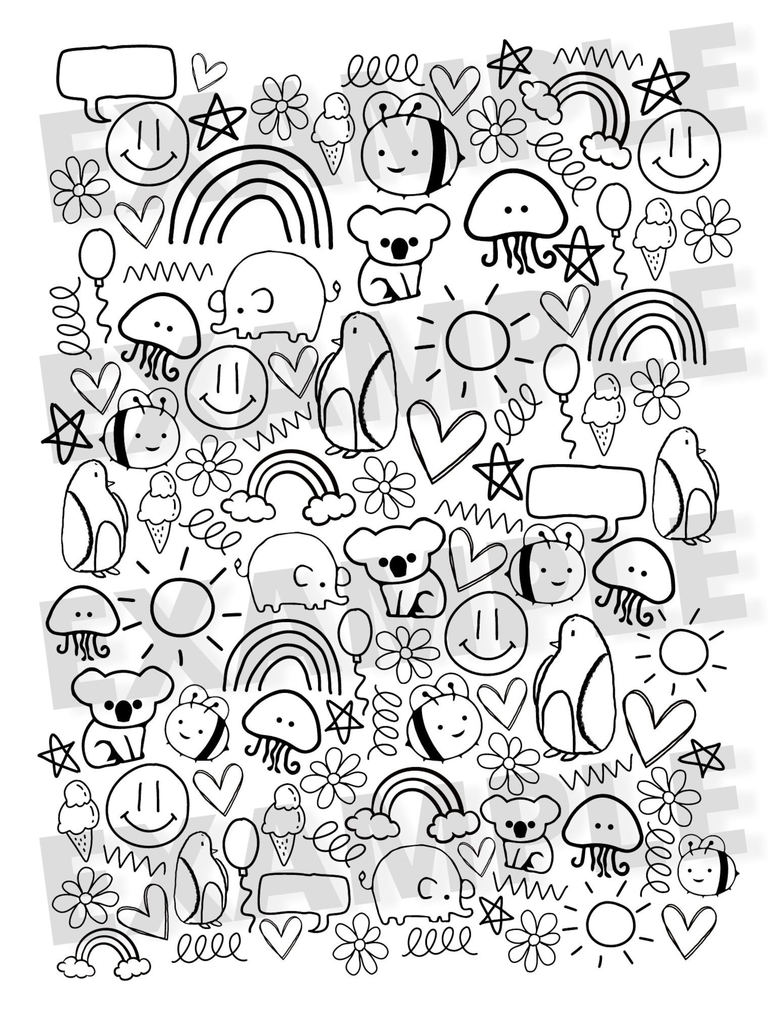 Printable Doodle Activity Sheet - Etsy