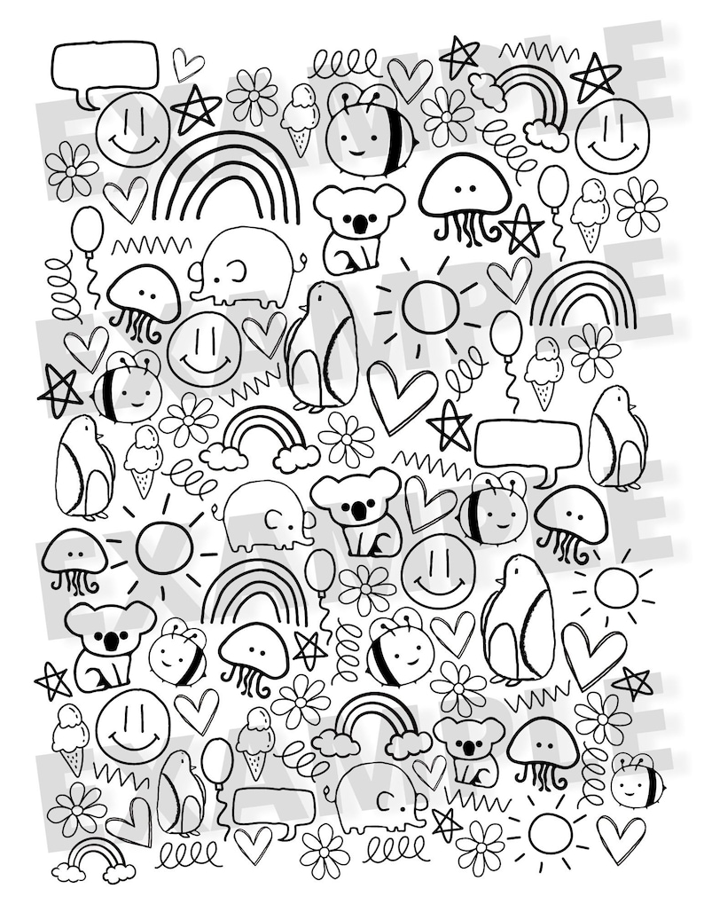 Printable Doodle Activity Sheet - Etsy