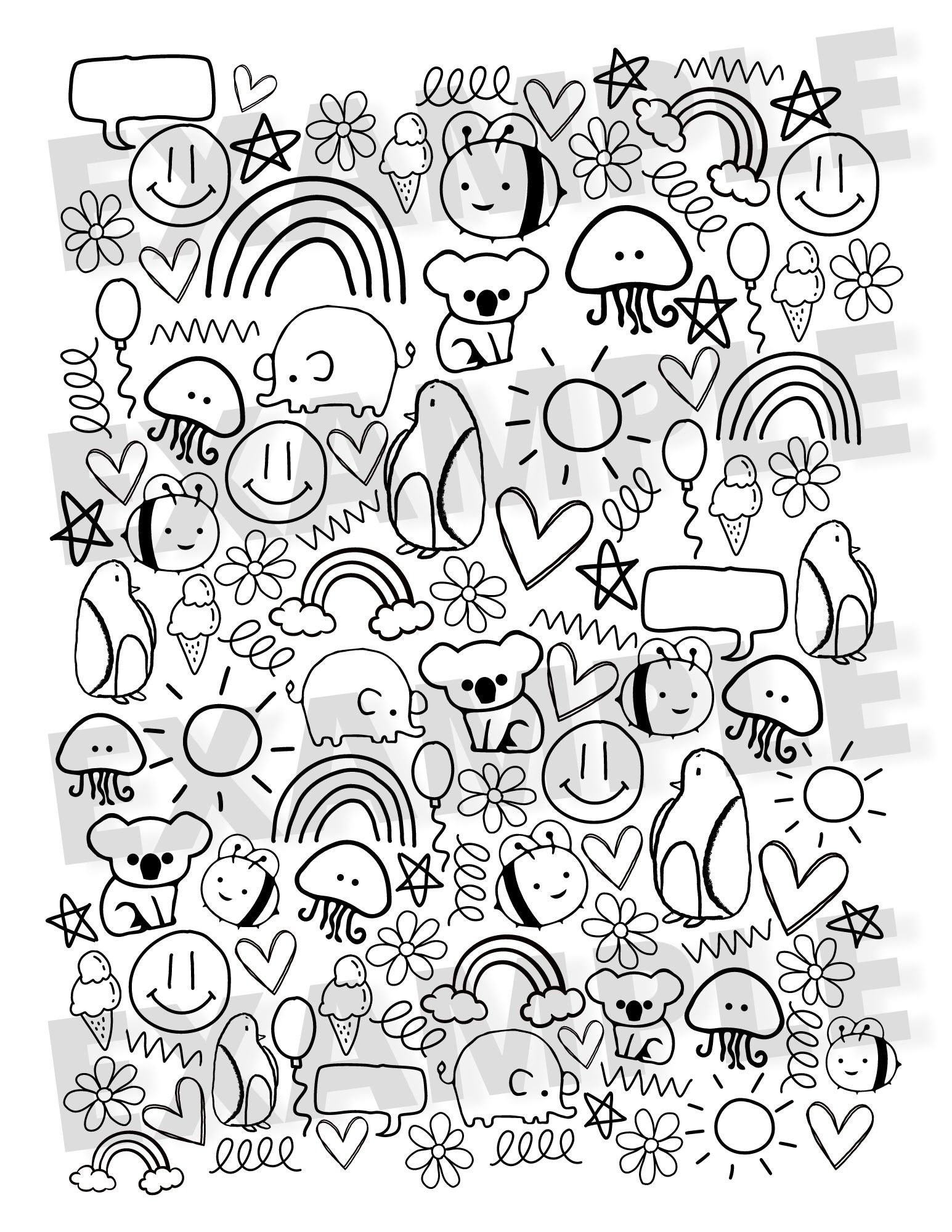 Printable Doodle Activity Sheet - Etsy