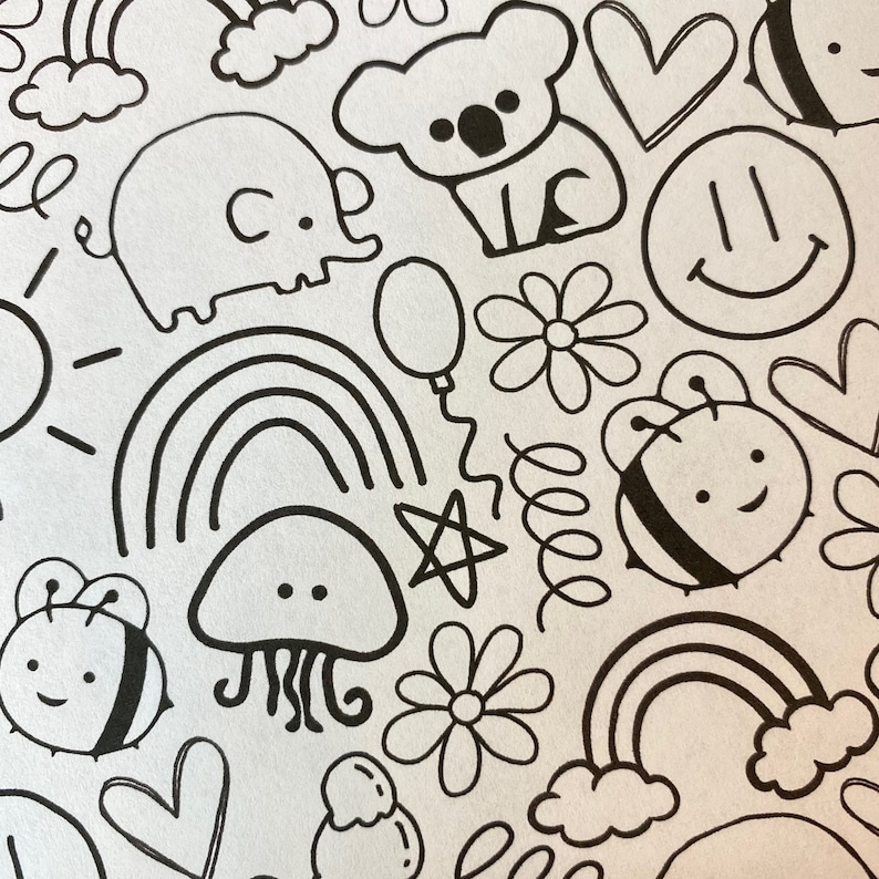 Printable Doodle Activity Sheet - Etsy