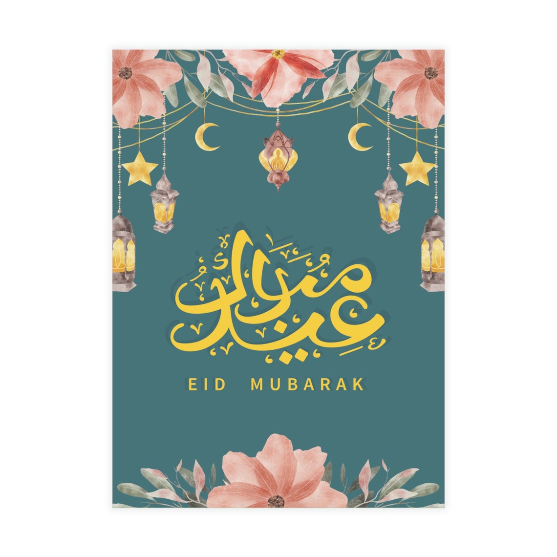Eid Mubarak Flowers Greeting Card Bundles (envelopes Included ...