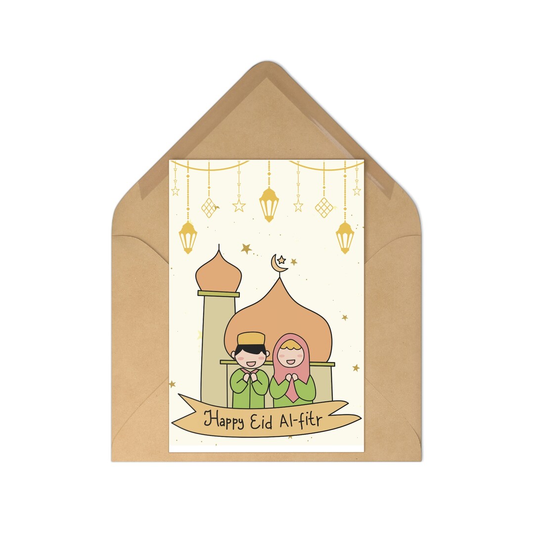 Happy Eid Al-fitr Greeting Card Bundles With Craft Envelopes - Ramadan ...